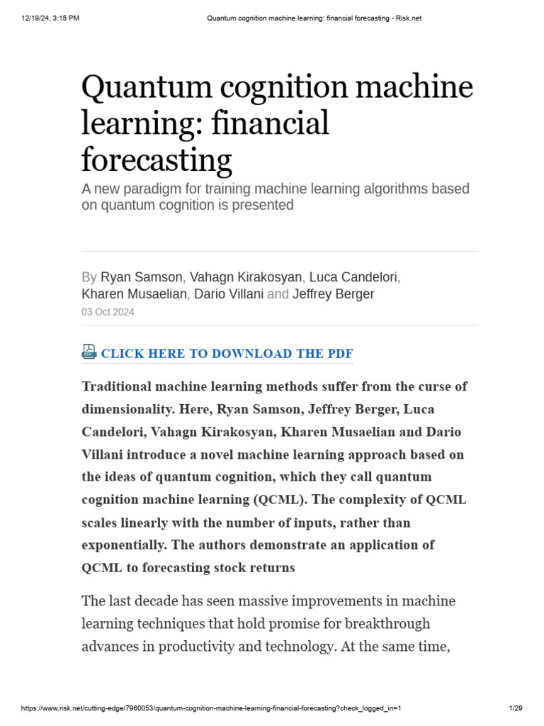 Quantum cognition machine learning_ financial forecasting - Risk.net ...