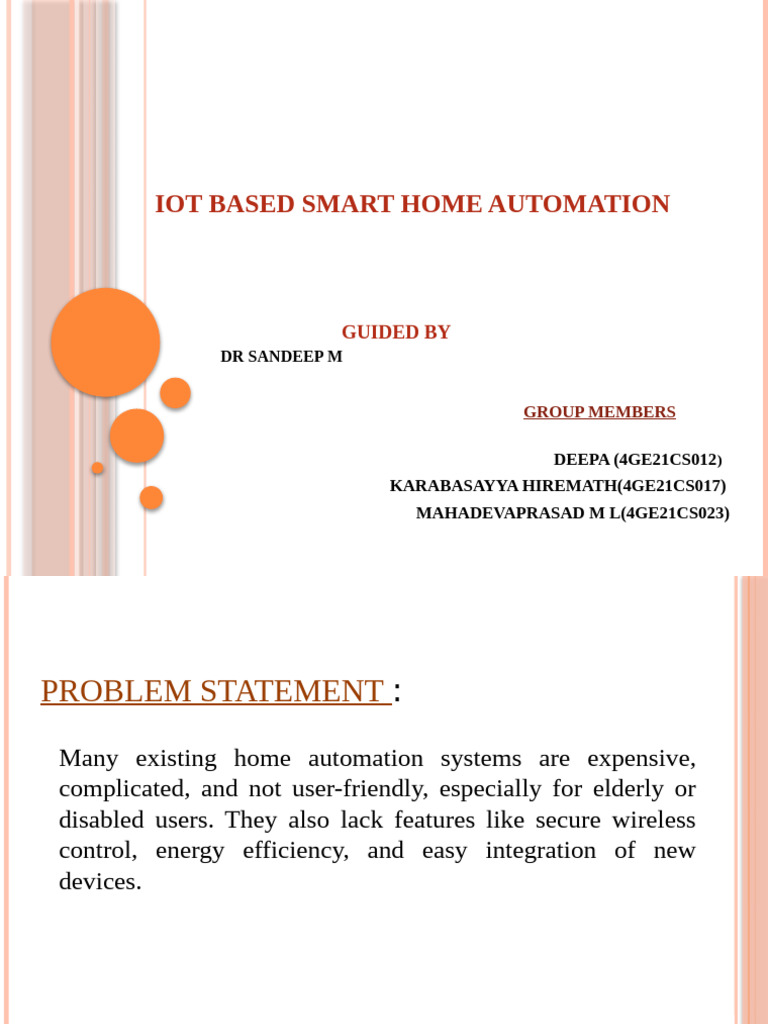 Iot Presentation | PDF | Internet Of Things | Home Automation