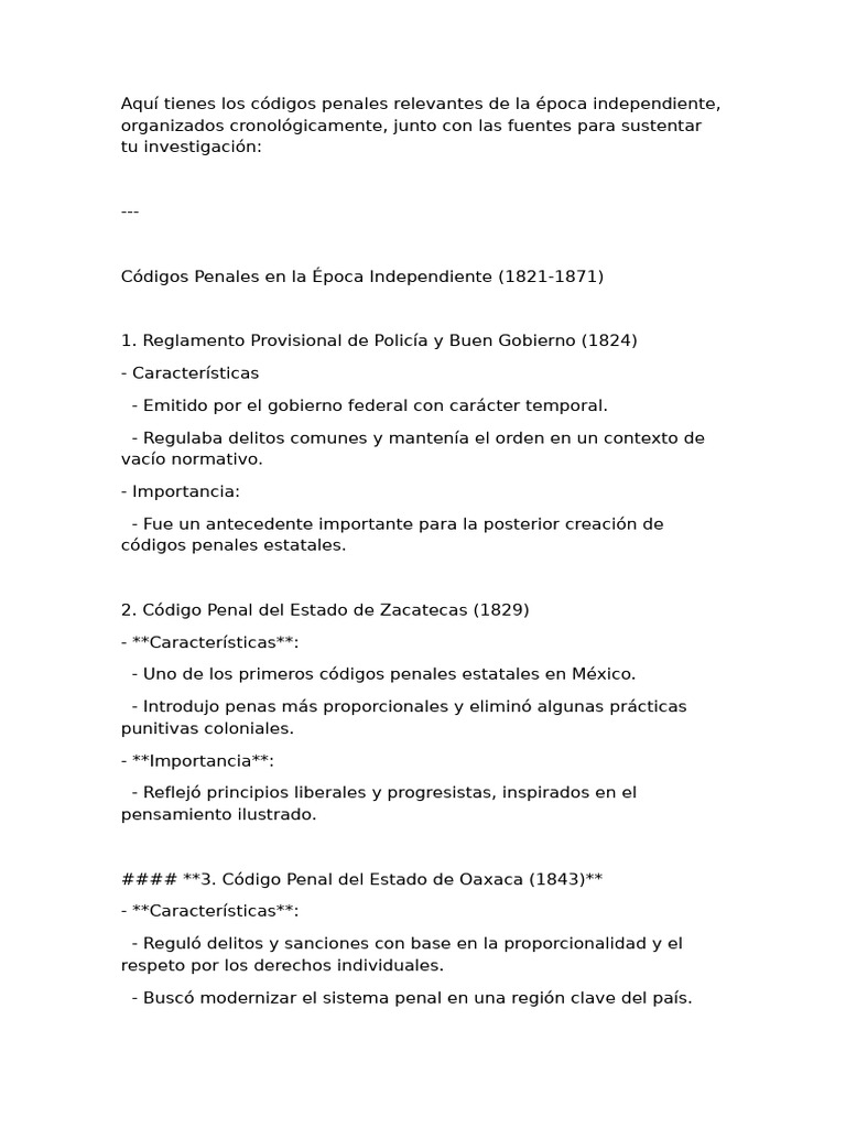 Codigos Penales de La Epoca Independiente | PDF | México | Código Criminal