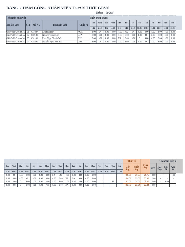 TimeSheet 202501 | PDF