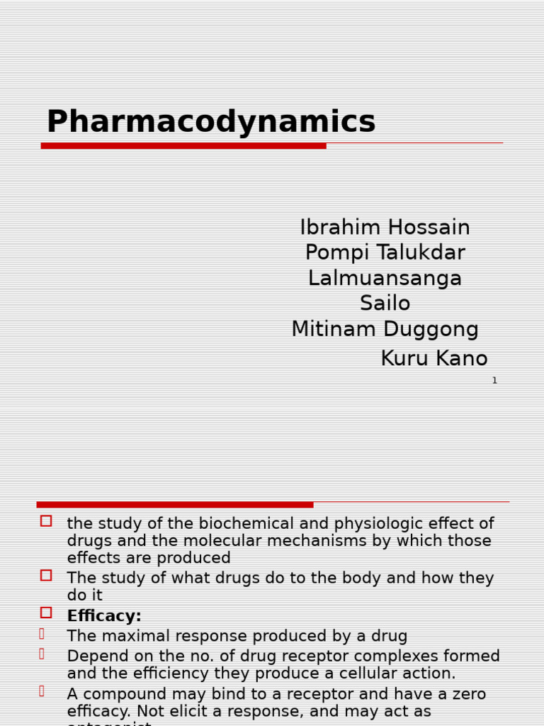 Pharmacodynamics | PDF | Receptor Antagonist | Receptor (Biochemistry)