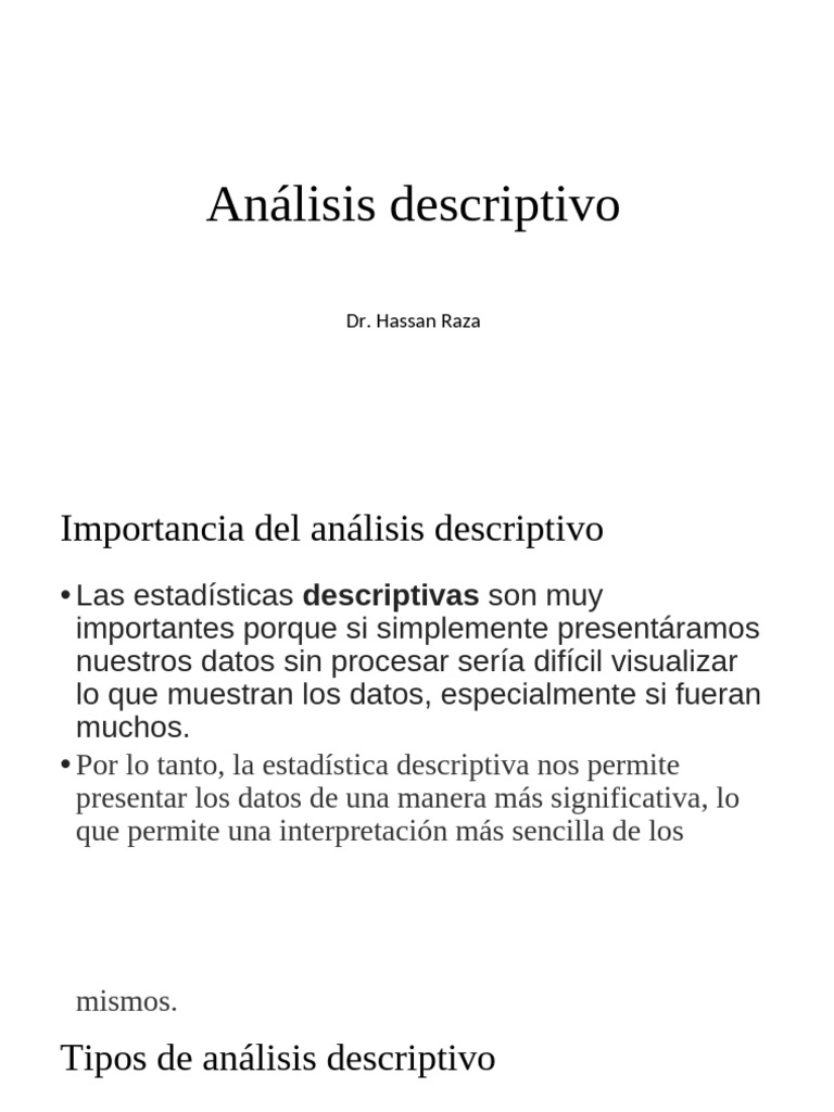 Análisis Descriptivo | PDF