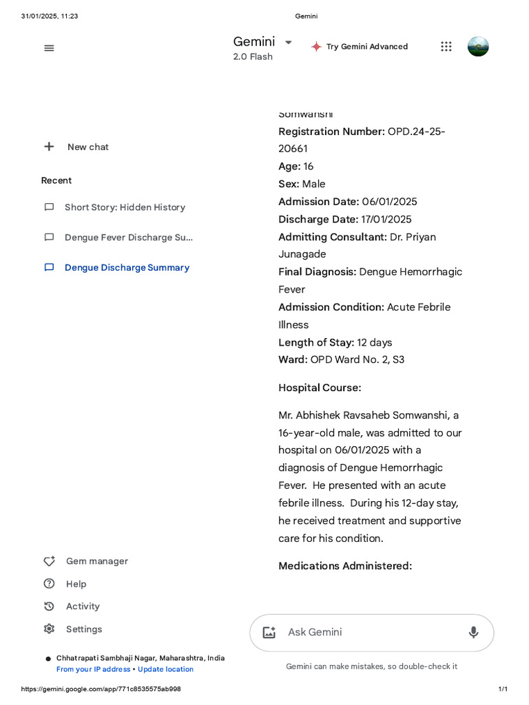 Gemini | PDF | Health Care | Fever