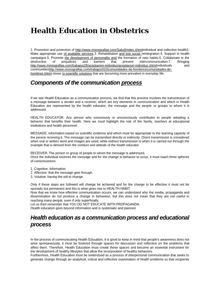 Health Education Strategies in Obstetrics | PDF | Methodology ...