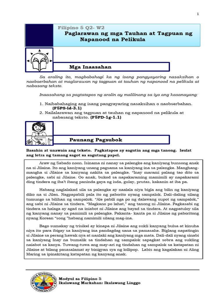 Filipino 5 Q2 Week 2 | PDF
