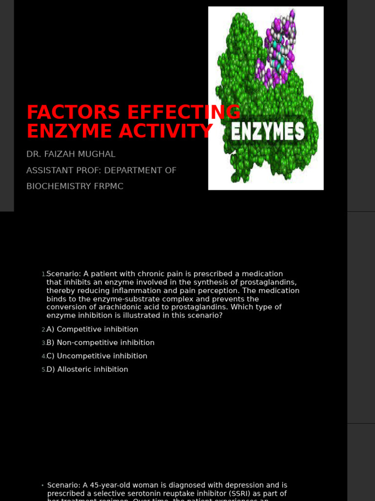Factors Effecting Enzyme Activity by Dr. Faizah Mughal | PDF | Enzyme ...