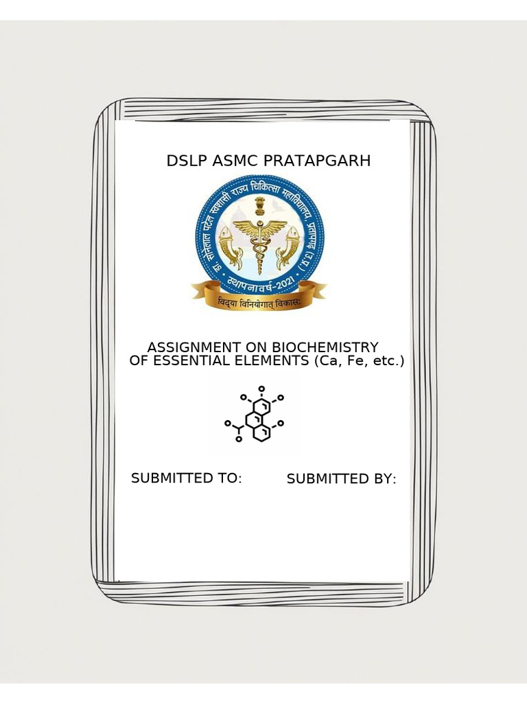 DSLP Asmc Pratapgarh: Assignment On Biochemistry of Essential Elements ...
