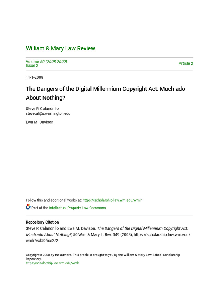 The Dangers of The Digital Millennium Copyright Act - Much Ado Abo ...