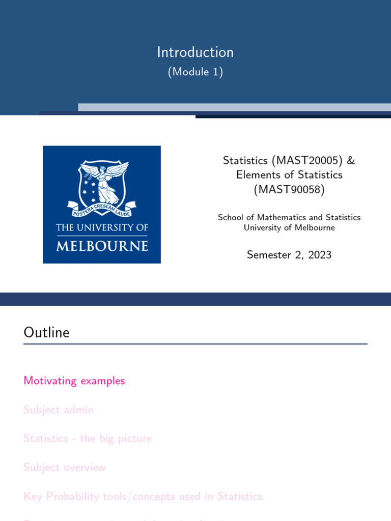 Module01 Slides Print 1 | PDF | Statistics | Statistical Theory