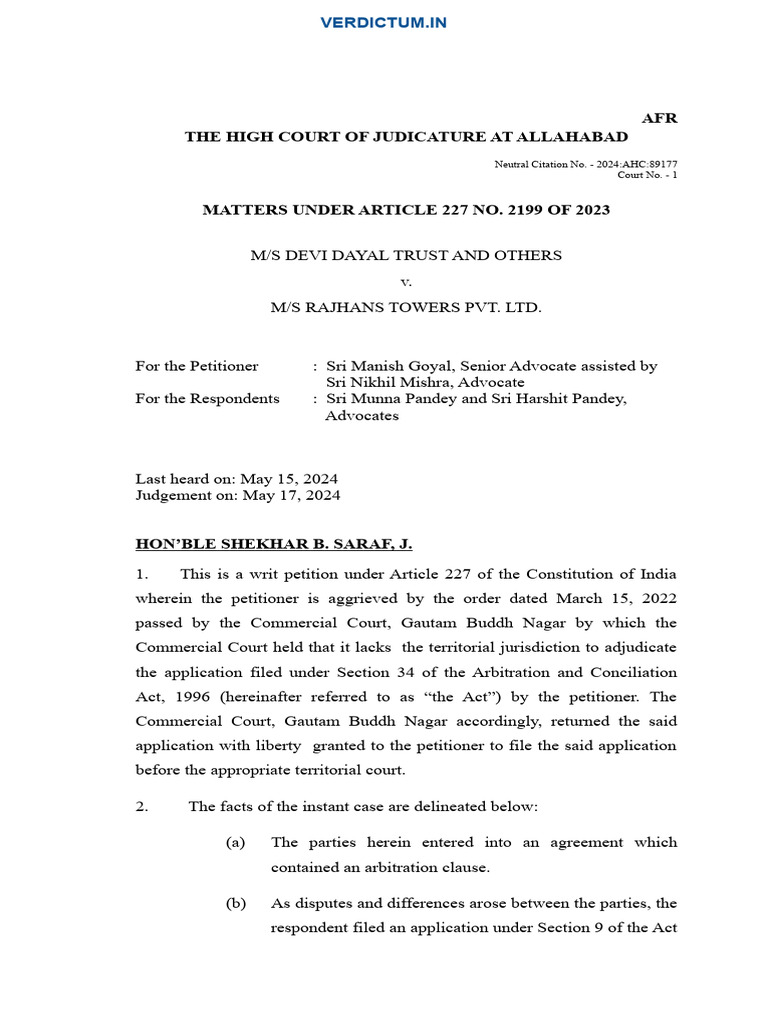 Jurisdiction in Arbitration Dispute Case | PDF | Arbitration | Jurisdiction