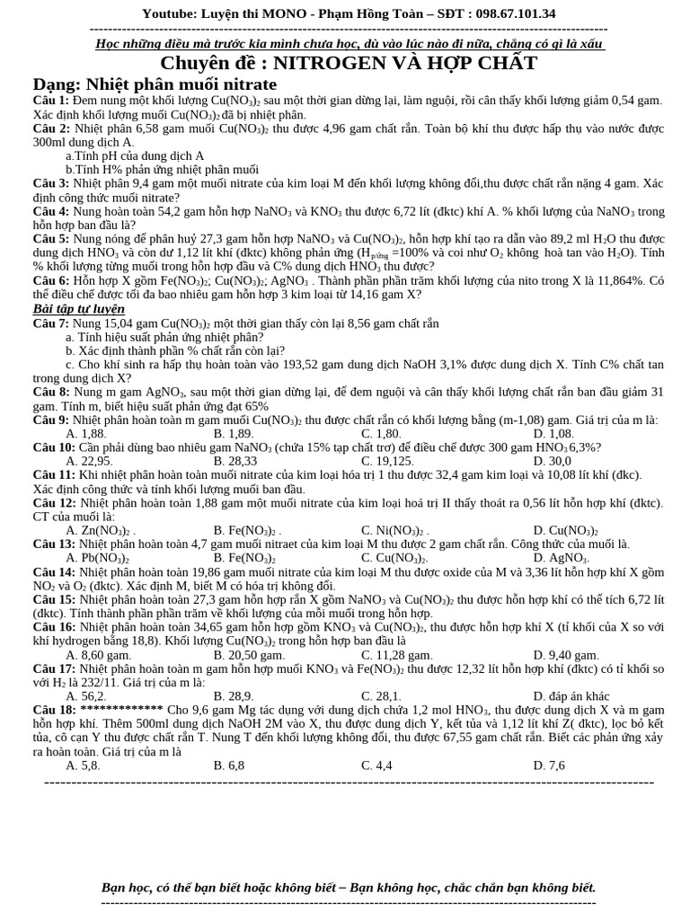 Muoi Nitrat - in | PDF