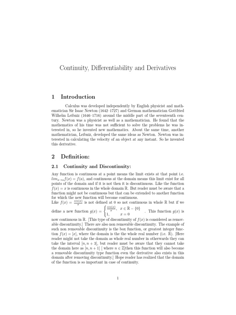 Calculus Basics for Students | PDF | Function (Mathematics) | Mathematics