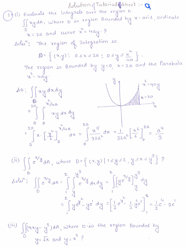 Solution of Tutorial Sheet-12 | PDF