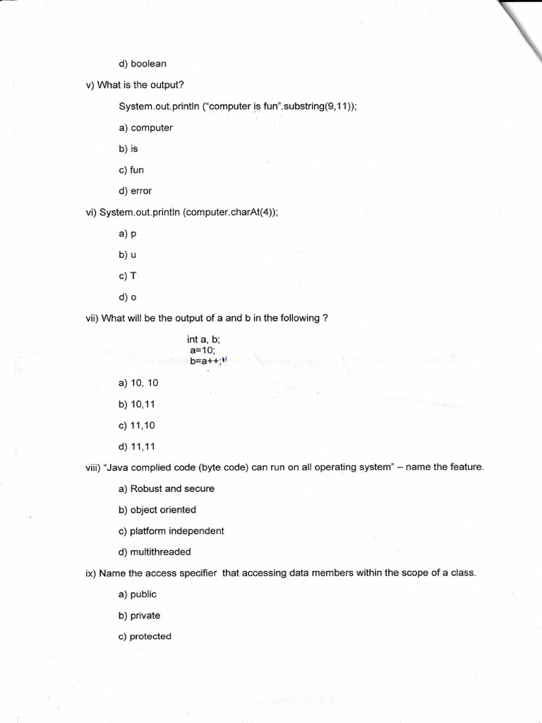 Java Quiz for Programming Students | PDF
