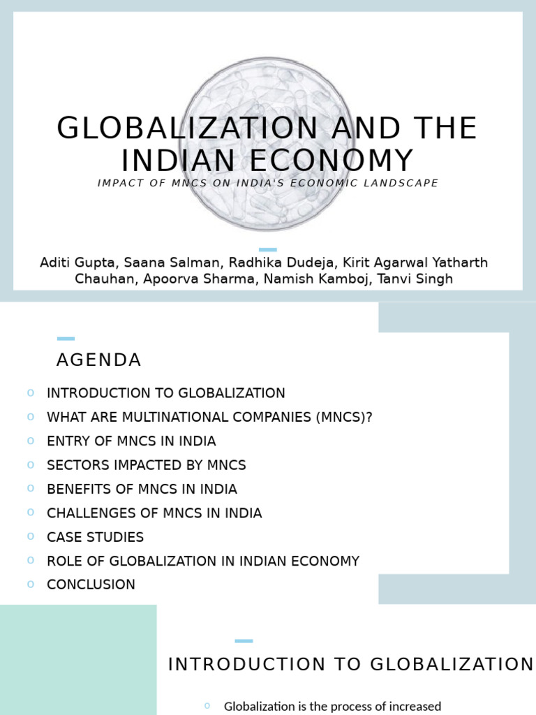 Globalization and The Indian Economy | PDF | Multinational Corporation | Globalization