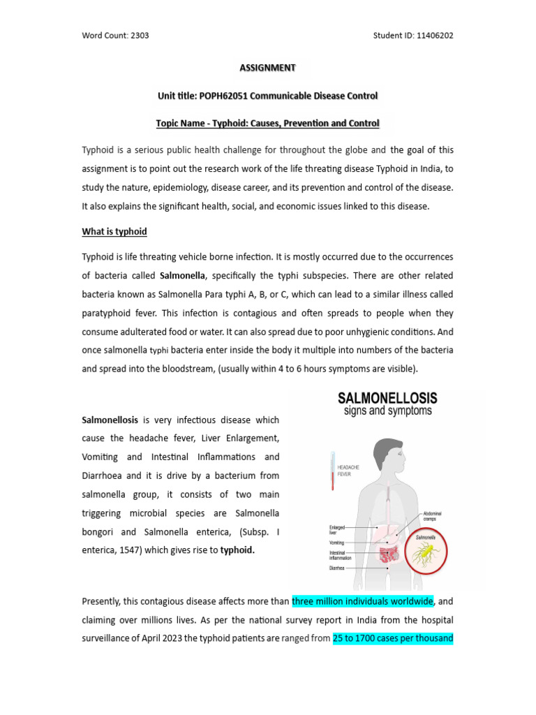 CDC Assignment 01 | PDF | Salmonella | Infection