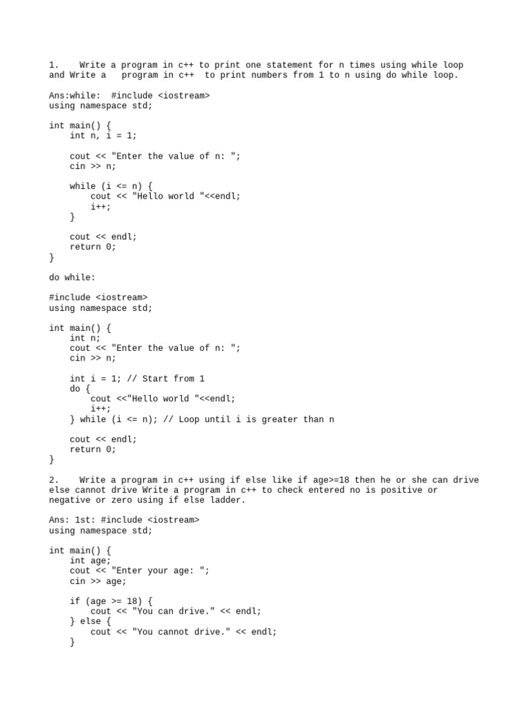 1st exam | PDF | Namespace | Area