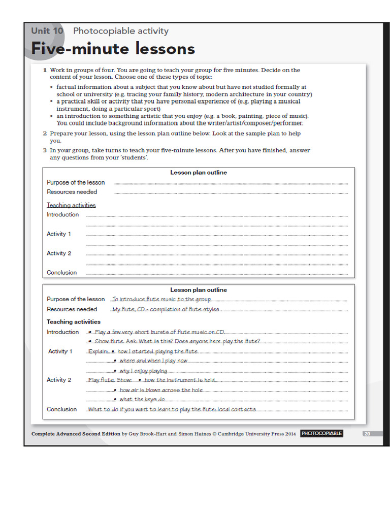 Five minute lesson | PDF