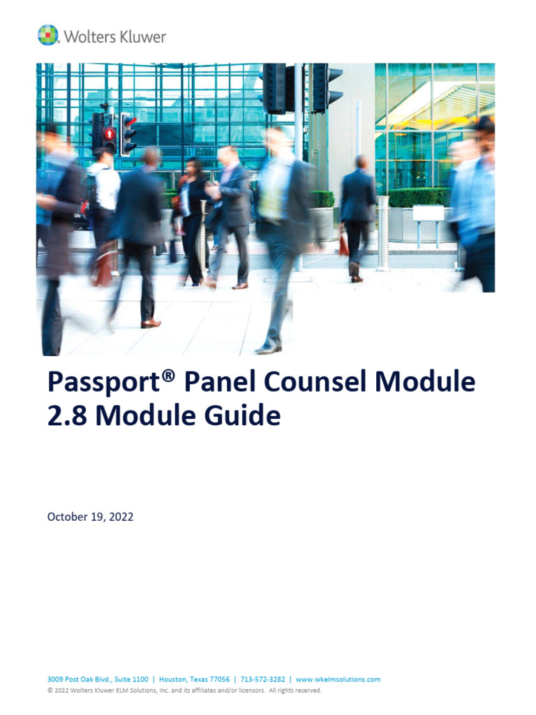 Passport Panel Counsel Module 2.8 Module Guide | PDF | Software | Computing