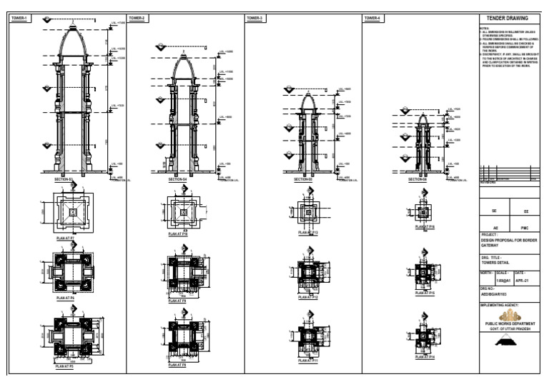 Border Gateway Project Tender Drawing | PDF