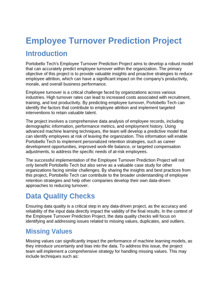 Employee Turnover Prediction Project | PDF | Employee Retention | Machine Learning
