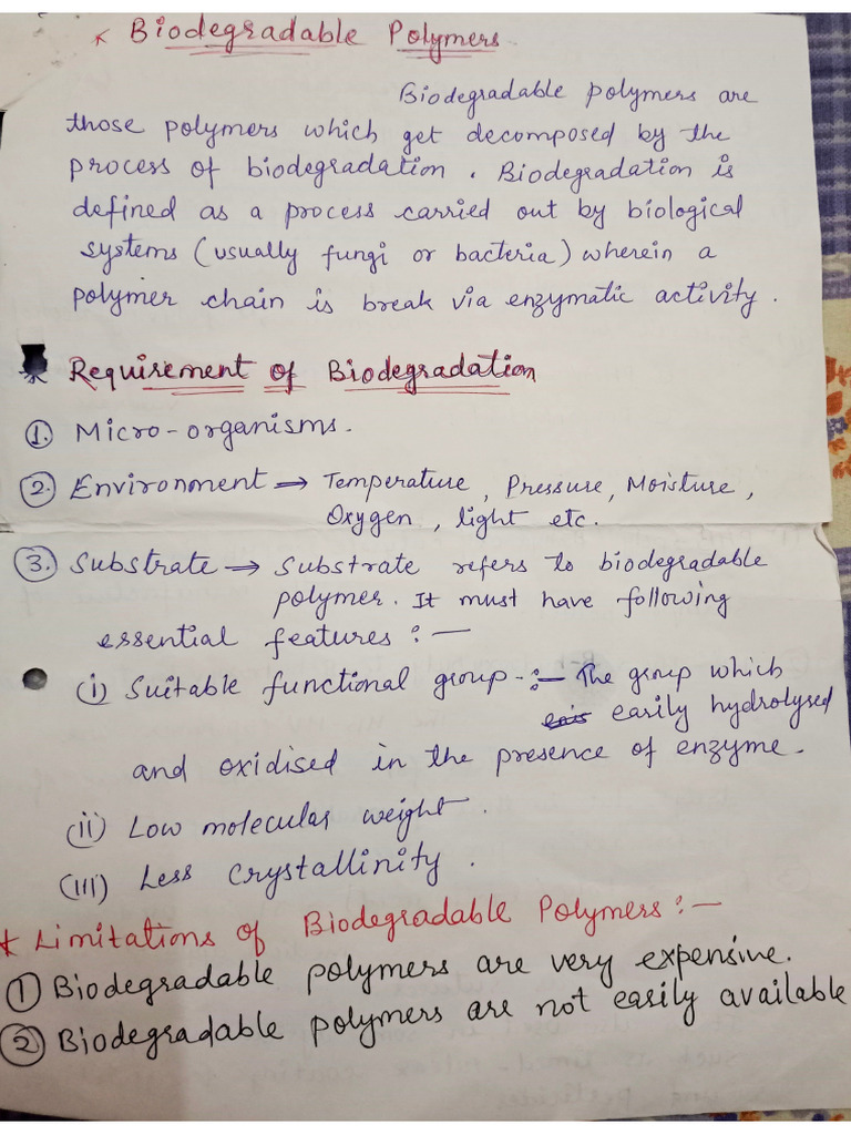 module 4 Biodegradable polymers, mechanism of polymerization | PDF