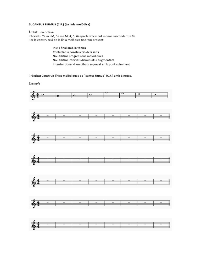 CANTUS FIRMUS | PDF