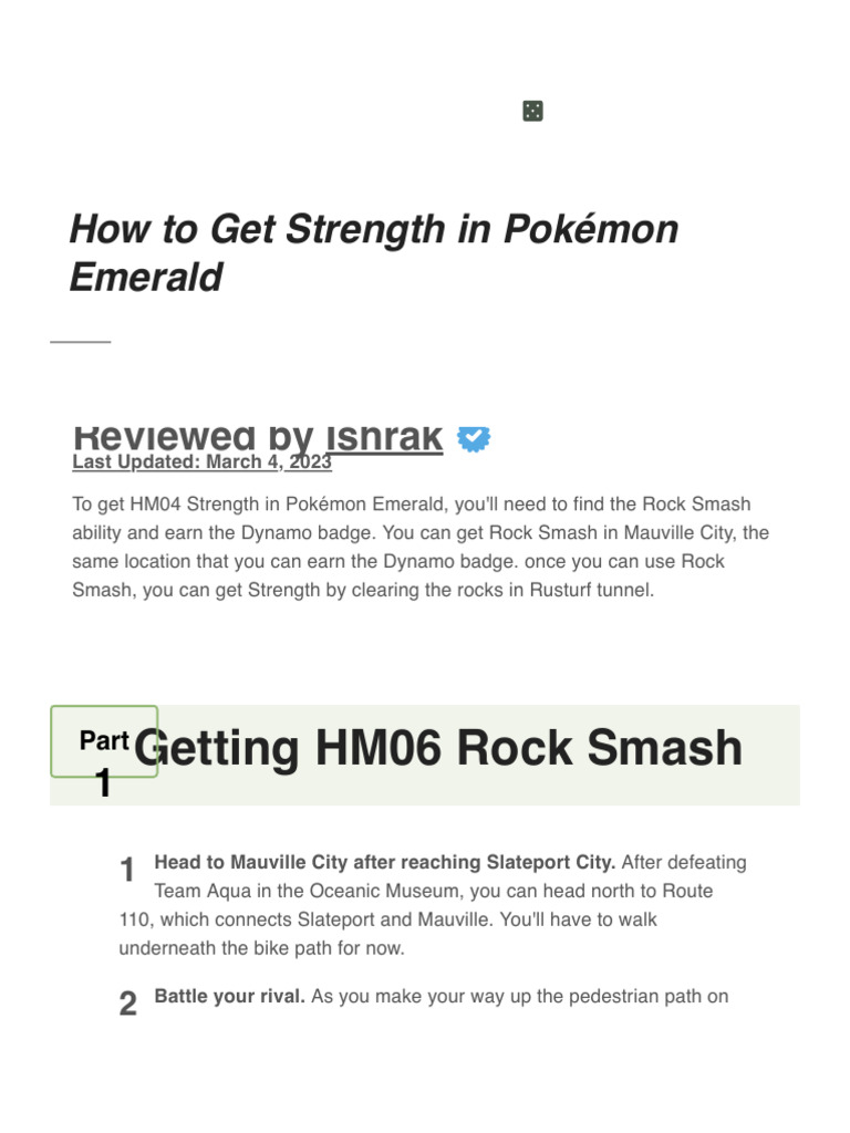 How to Get Strength in Pokémon Emerald- 14 Steps (with Pictures) | PDF ...
