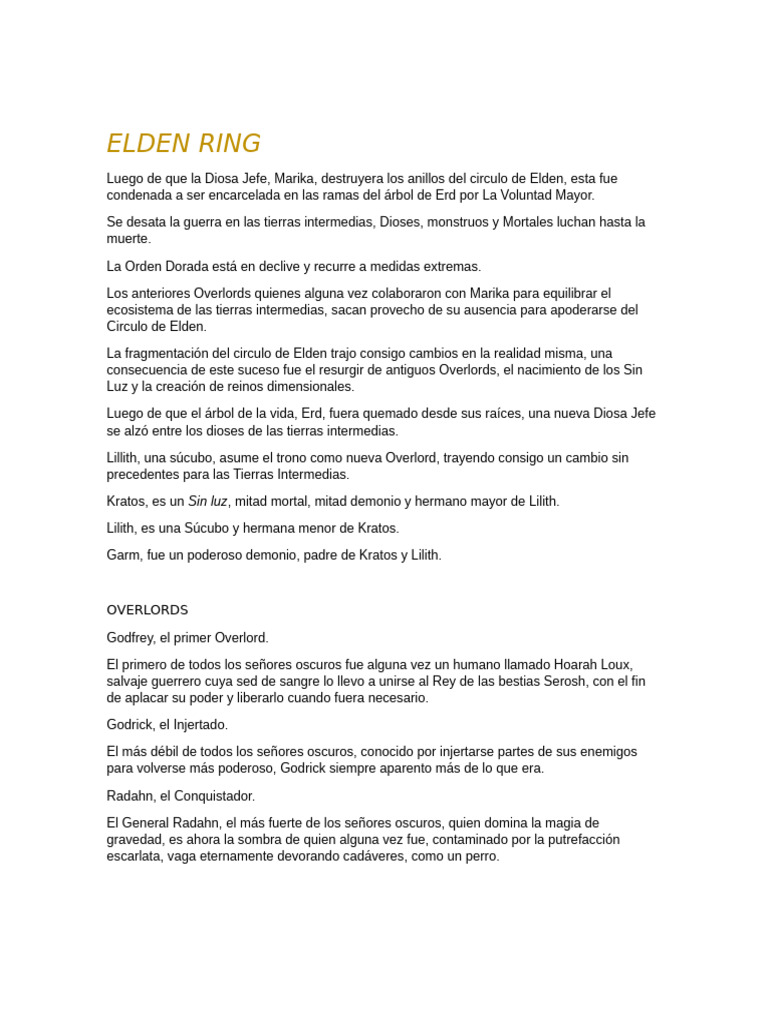 Elden Ring Lore | PDF