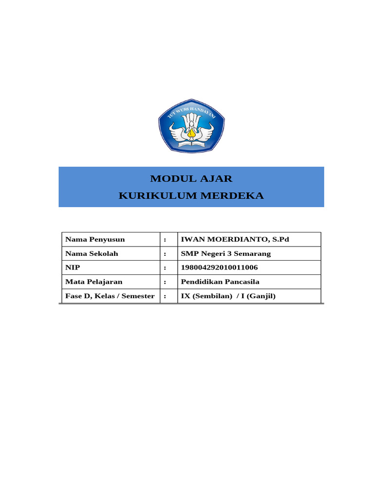 3 - Modul Ajar Pend Pancasila KLS 9 Bab 2 | PDF