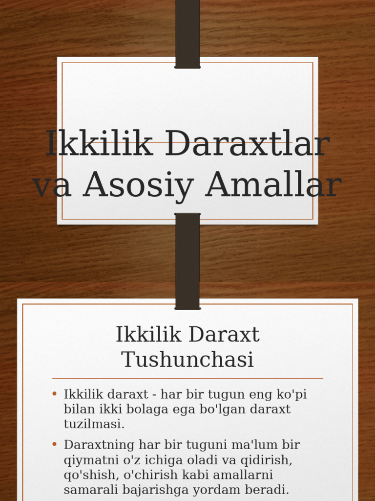 Ikkilik Daraxtlar Prezentatsiya Yangilangan | PDF