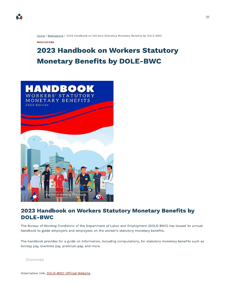 2023 Handbook On Workers Statutory Monetary Benefits by Dole BWC | PDF