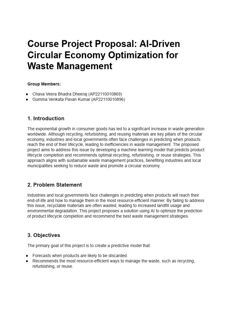 AI for Circular Economy in Waste Management | PDF | Waste Management ...