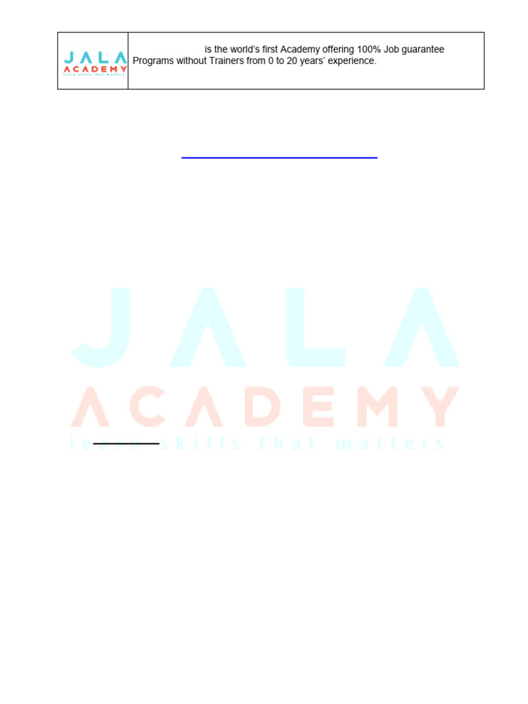 JALA Academy: Job Guarantee IT Programs | PDF