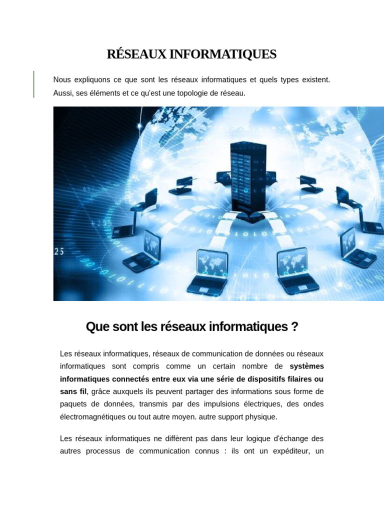Types de réseaux informatiques expliqués | PDF | Réseau informatique ...