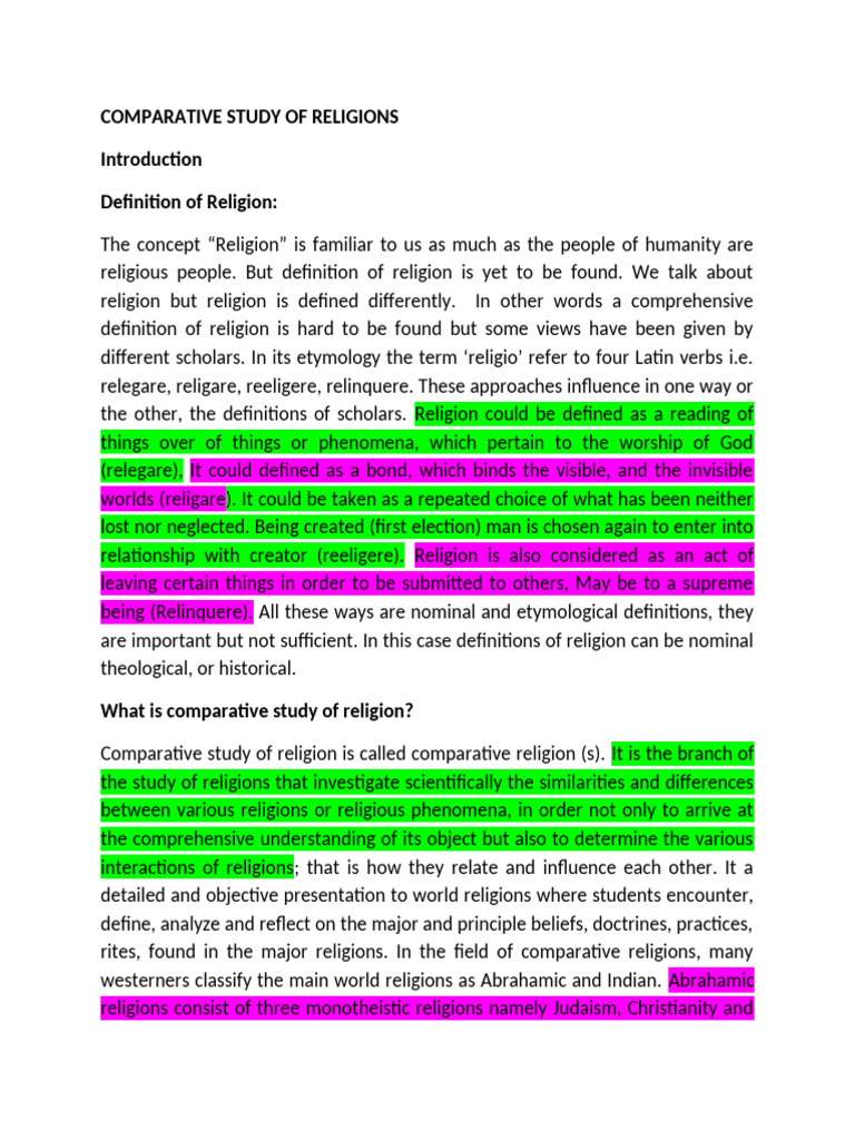 2023 Notes Comparative Religions | PDF | Torah | Hebrew Bible