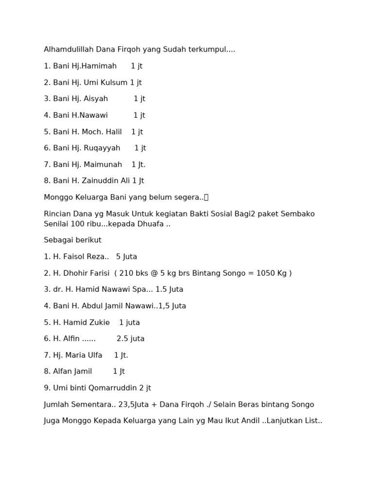 Data Sumbangan | PDF