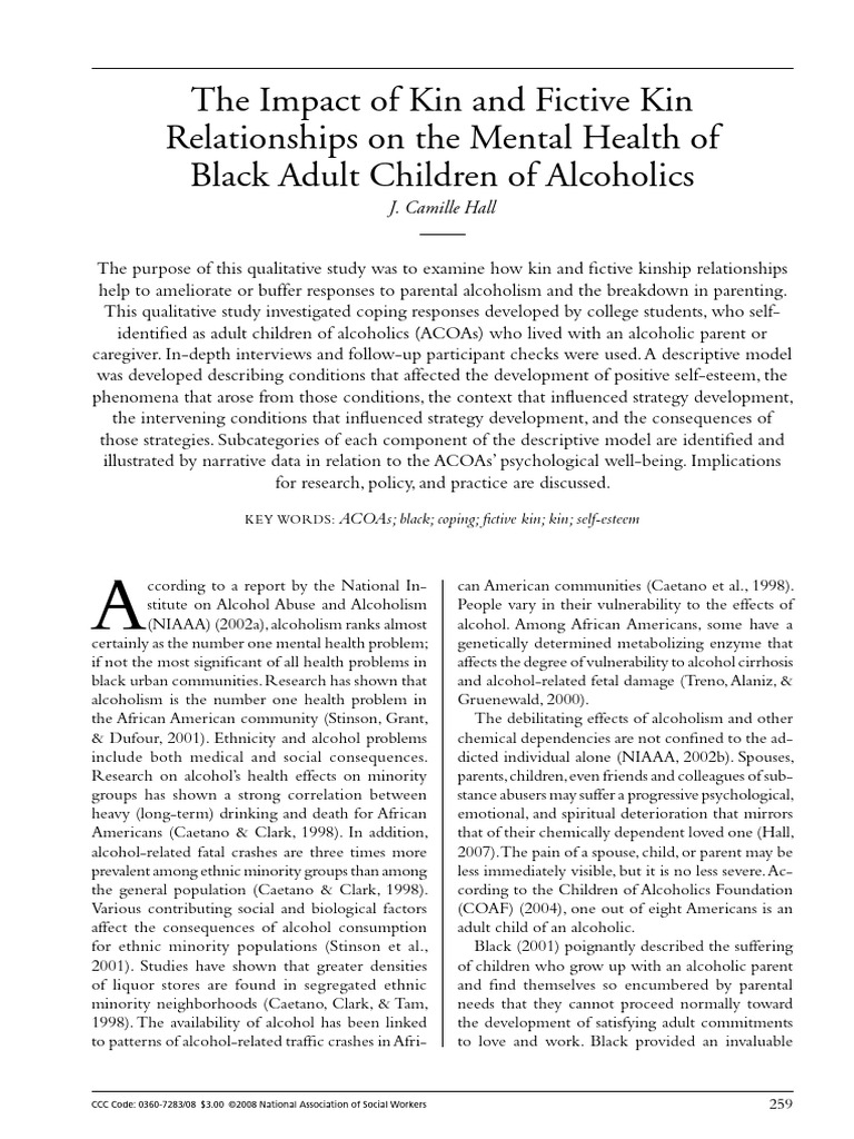 The Impact of Kin and Fictive Kin | PDF | Alcoholism | Attachment Theory