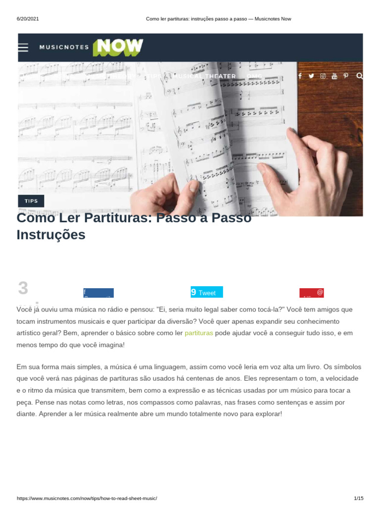Como Ler Partitura: Instruções Passo A Passo - Musicnotes Agora | PDF ...