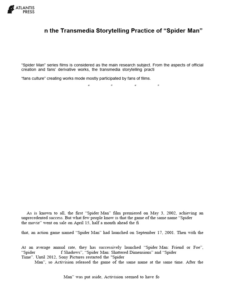 Study On The Transmedia Storytelling Practice of S | PDF | Identity ...