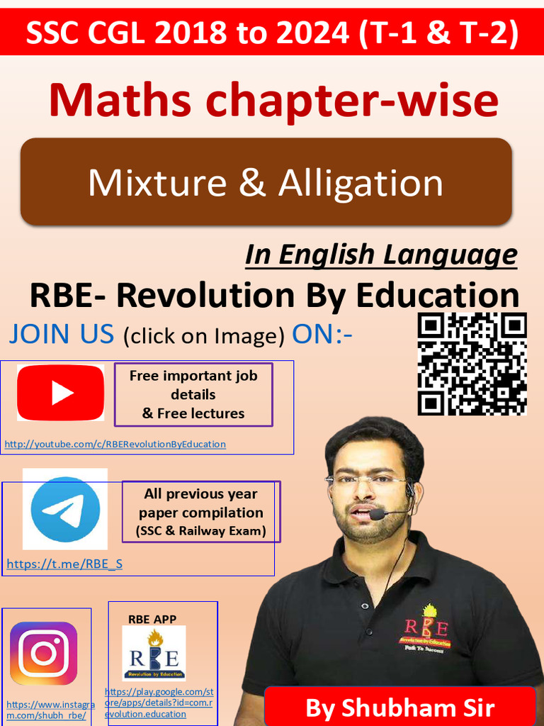 Mixture & Alligation | PDF | Ratio