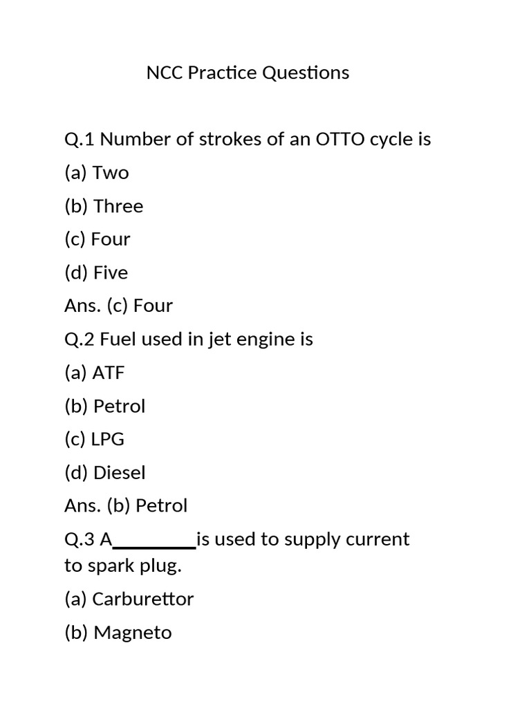 NCC Practice Questions for Aviation and Leadership | PDF | Aerodrome ...