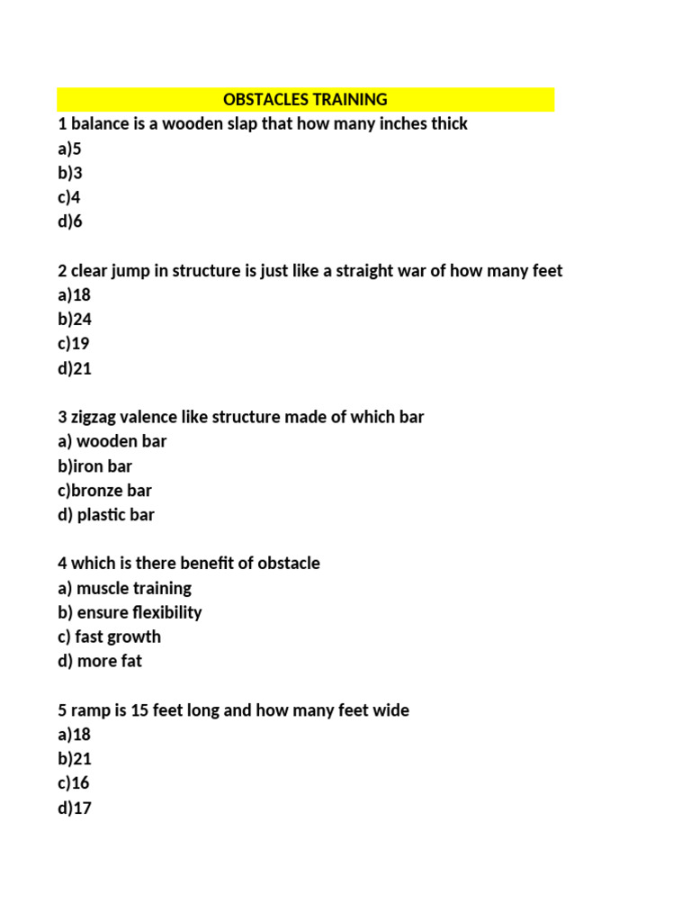 Obstacles Training | PDF
