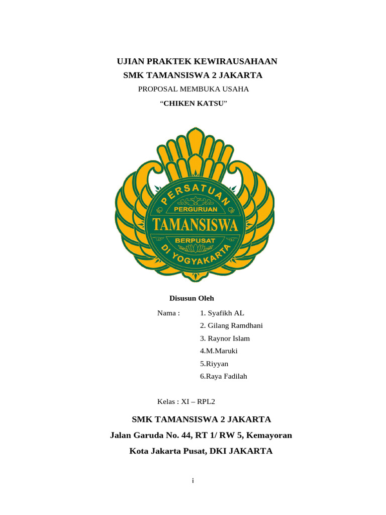 Poposal KWH Katsu | PDF