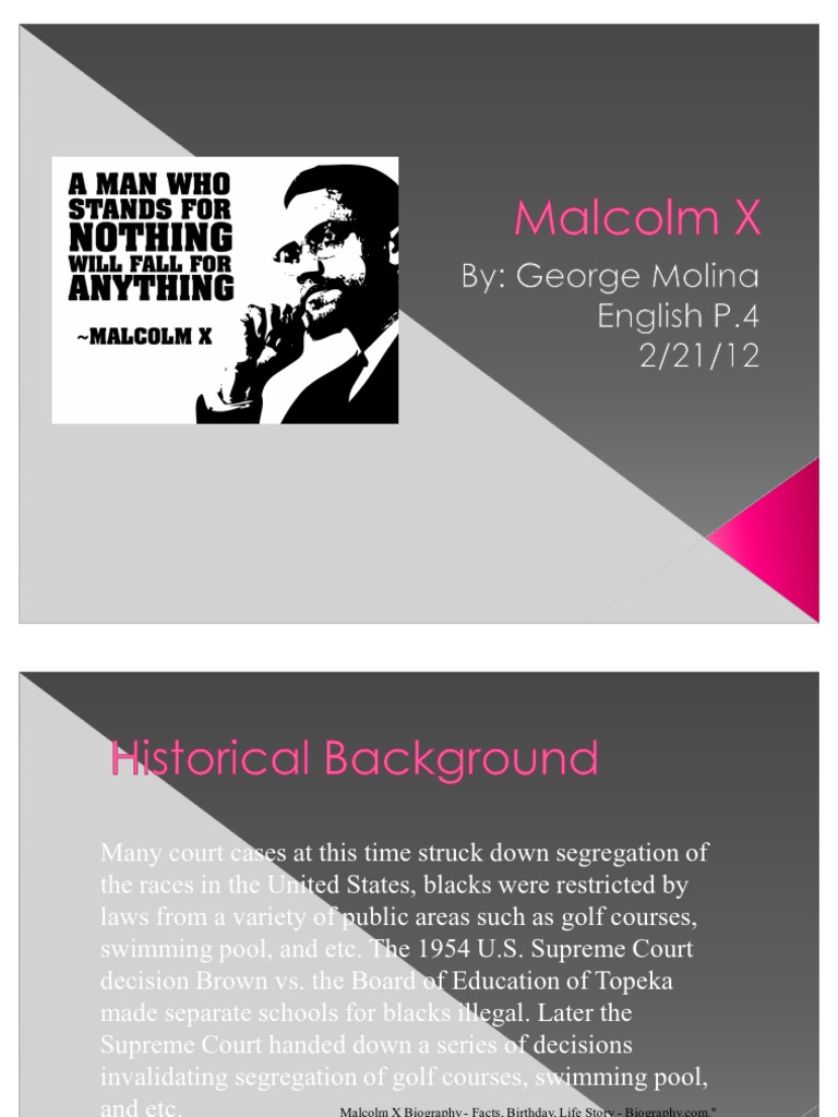 Malcolm X Power Point by George Molina | PDF | Malcolm X | Muhammad Ali