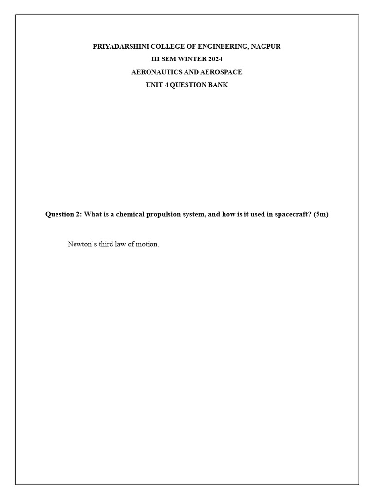 Aero and Aerospace Unit 4 | PDF | Spacecraft Propulsion | Rocket
