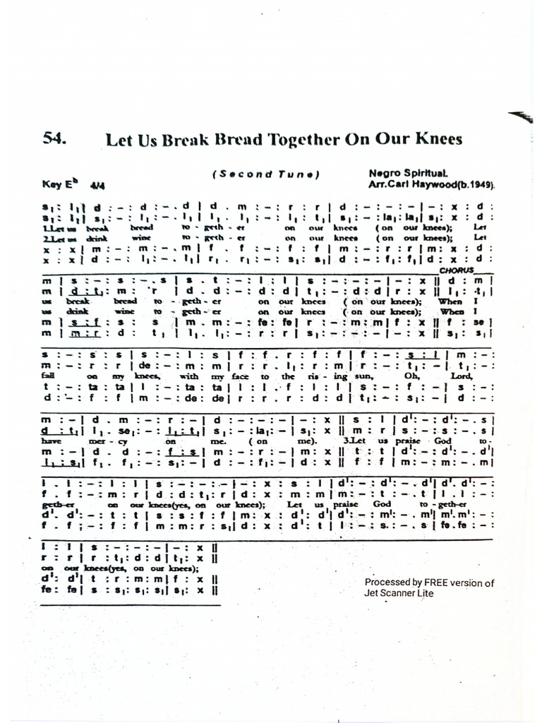 Let Us Break Bread Together On Our Knees | PDF