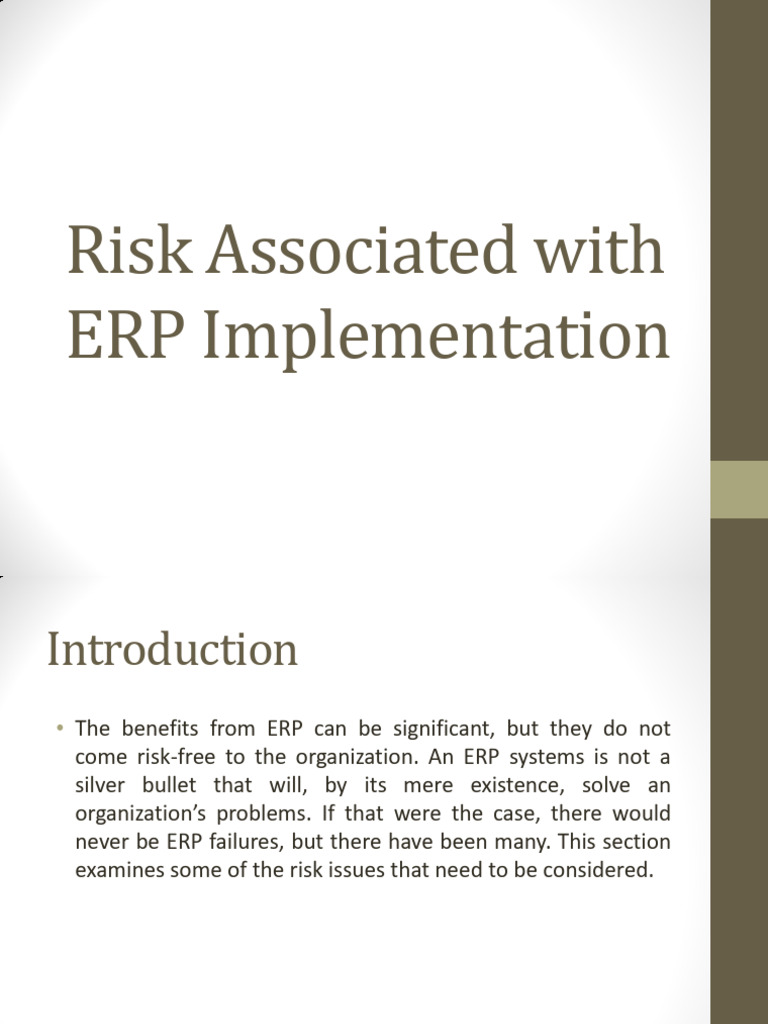 Chapter 4. Risk Associated With ERP Implementation | PDF | Scalability | Enterprise Resource ...