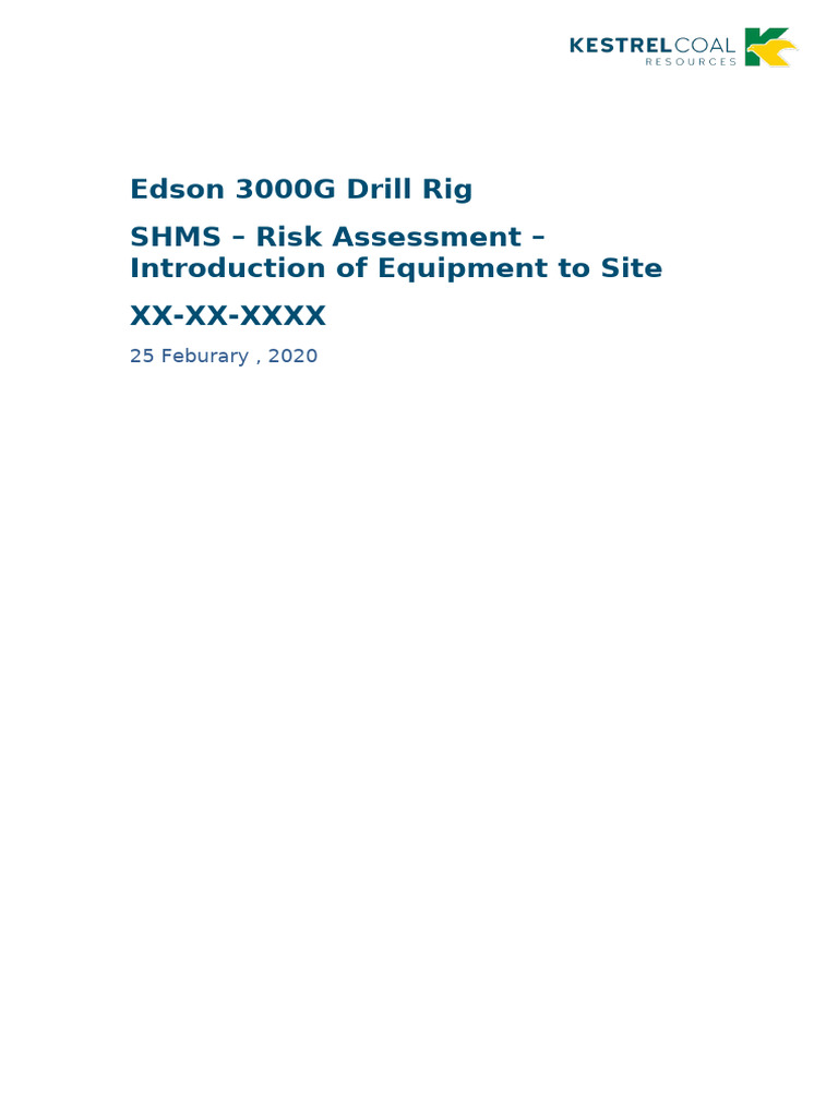 Rev A RA - OC - XXXX - Edson Drilling Rig | PDF | Mining | Risk