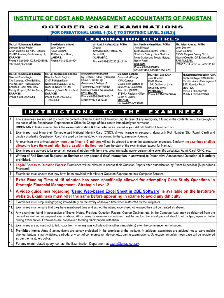 Instructions To The Examine Ec Be | PDF